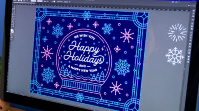 Add style to a holiday card with Illustrator’s fonts and Type tool.
