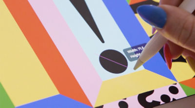 Draw with shapes to create a virtual background.